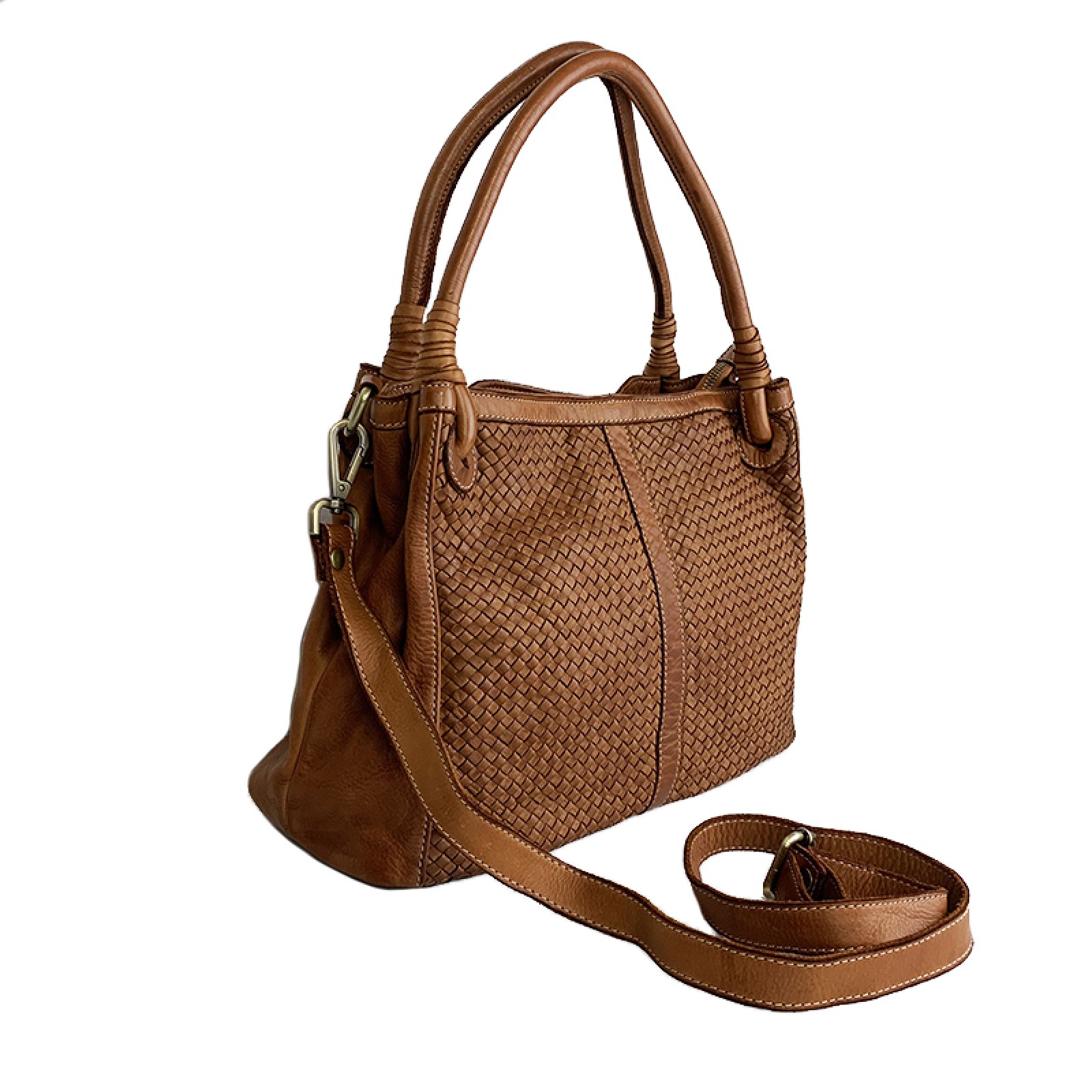 Ingtrosso Borse: Borsa a Spalla Vintage in Pelle Intrecciata