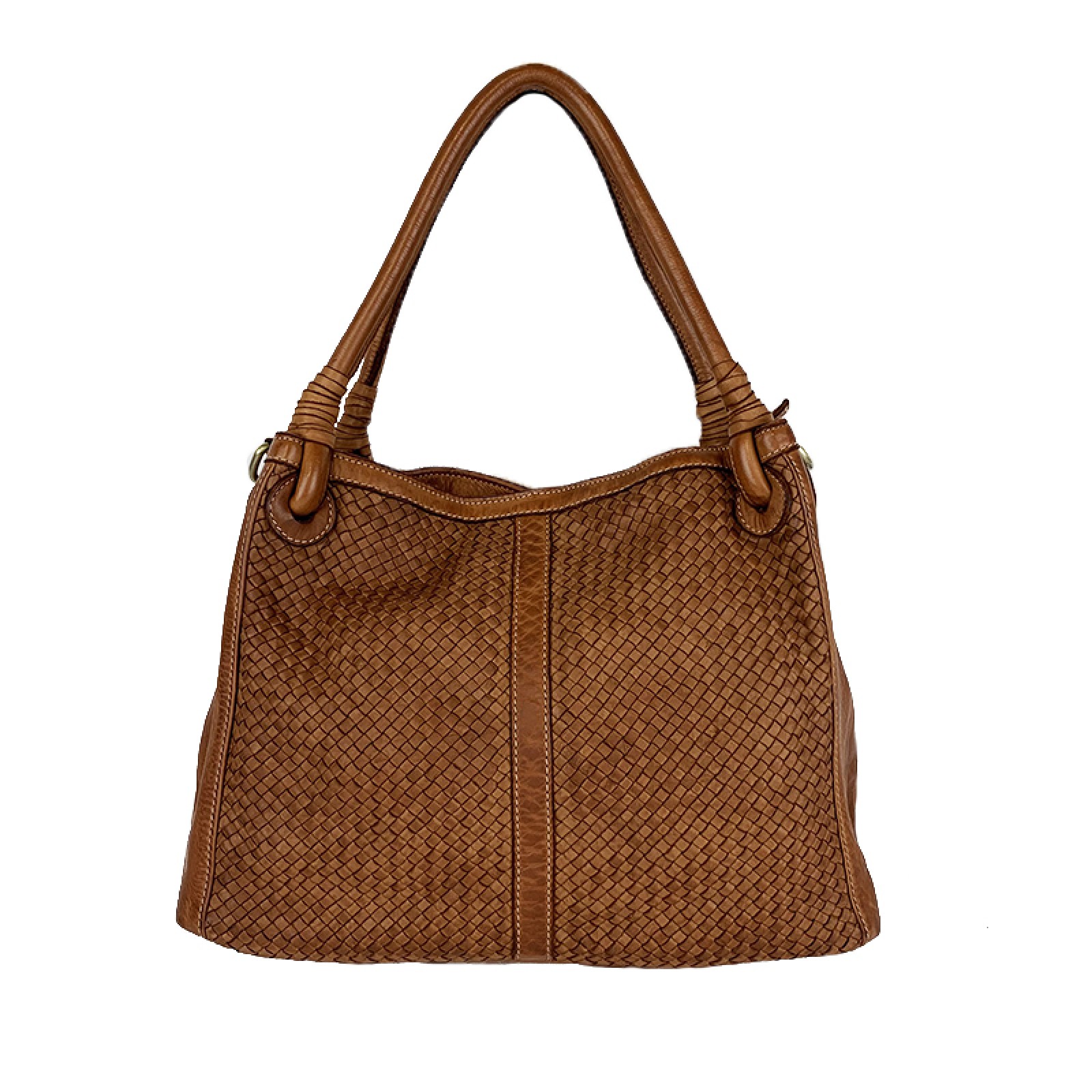 Ingtrosso Borse: Borsa a Spalla Vintage in Pelle Intrecciata